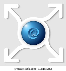 Abstract Frame Four Arrows Email Icon Stock Vector (Royalty Free ...