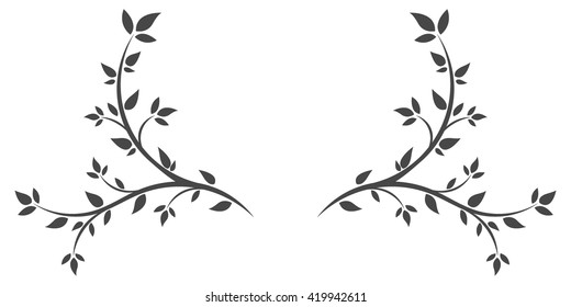 Abstract Frame Silhouette Young Tree Stock Vector (Royalty Free ...