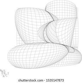 Abstract Futuristic 3d Shape Optical Art Stock Vector (Royalty Free ...