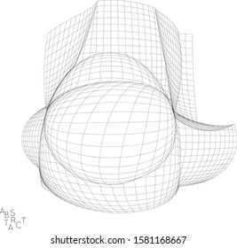 Abstract Futuristic 3d Shape Optical Art Stock Vector (Royalty Free ...