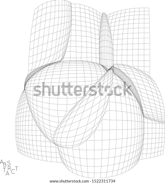 Abstract Futuristic 3d Shape Optical Art Stock Vector (Royalty Free ...