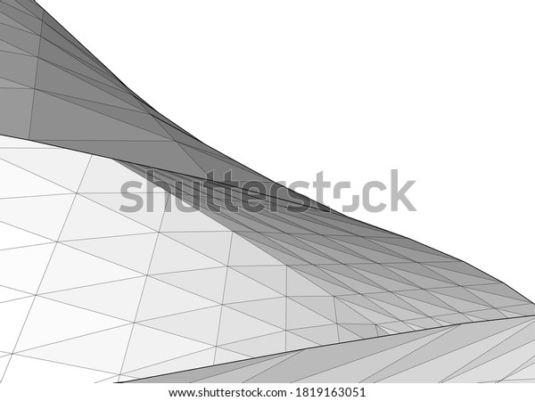 Abstract Futuristic Architecture 3d Structure Stock Vector (Royalty ...