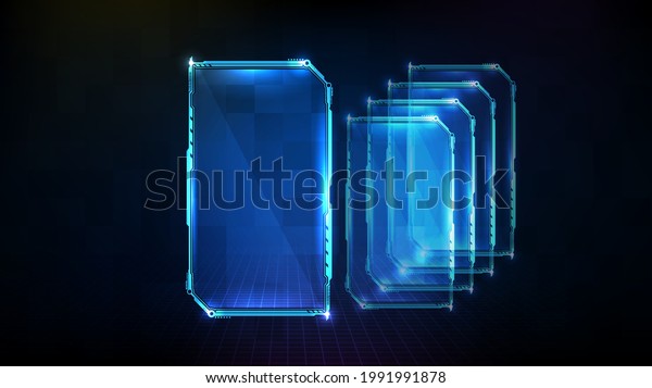 Abstract Futuristic Background Blue Frame Hud Stock Vector (Royalty ...