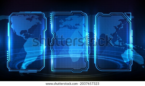 Abstract Futuristic Background Blue Glowing Technology Stock Vector ...