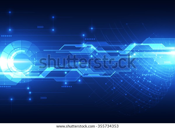 Abstract Futuristic Digital Technology Background Illustration Stock ...