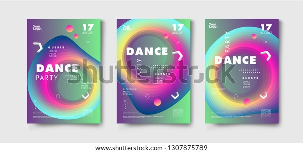 Abstract Futuristic Gradient Background Music Poster Stock Vector ...