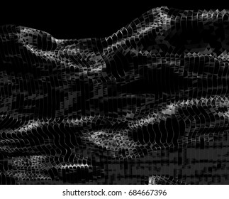 Monochrome Digital Polygonal Ocean Waves Texture Stock Vector (Royalty ...