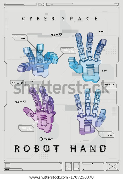Abstract Futuristic Poster Robot Hand Concept Stock Vector (Royalty ...