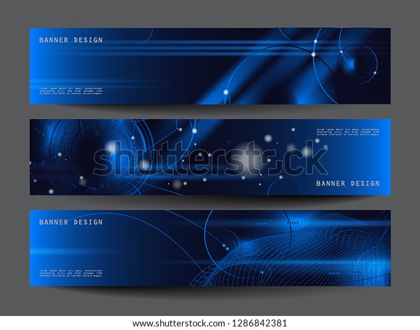 Abstract Futuristic Technology Banner Template Modern Stock Vector ...