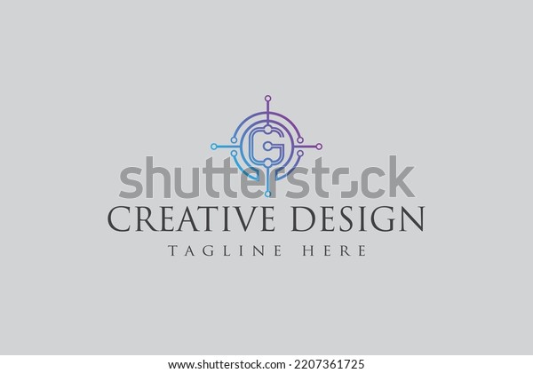 Abstract G Tech Circuit Logo Design Stock Vector (Royalty Free ...