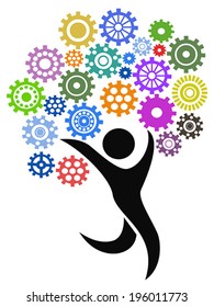 Abstract Gear Tree Stock Vector (Royalty Free) 196011773 | Shutterstock