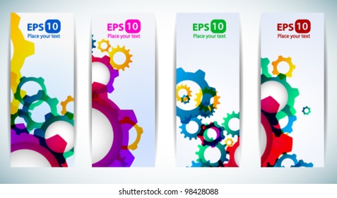 Abstract Gears Vector Banners Set Stock Vector (Royalty Free) 98428088 ...