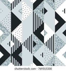 Abstract Geometric Silver Pattern Background Square Stock Vector ...