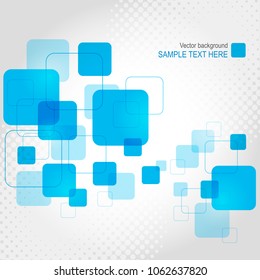 Abstract Geometric Background Transparent Blue Squares Stock Vector ...
