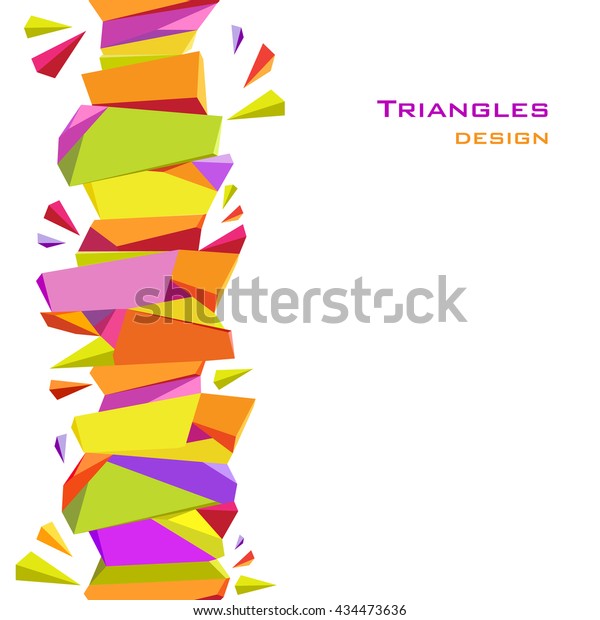 Abstract Geometric Background Vertical Yellow Border Stock Vector ...