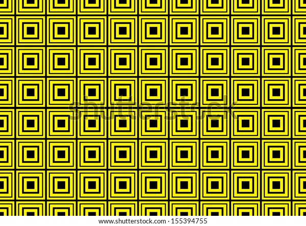 Abstract Geometric Black Yellow Square Pattern Stock Vector (Royalty ...
