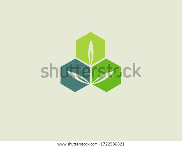 Abstract Geometric Green Logo Icon Three Stock Vector (Royalty Free ...