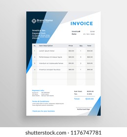 Abstract Geometric Invoice Template Design Stock Vector (Royalty Free ...