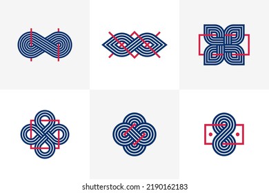 Abstract Geometric Linear Symbols Vector Set Stock Vector (Royalty Free ...