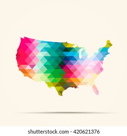 Map United States America Modern Geometric Stock Vector (Royalty Free ...
