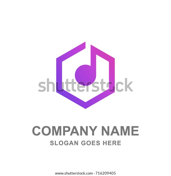 Abstract Geometric Music Note Logo Icon Stock Vector (Royalty Free ...