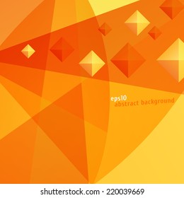 Abstract Geometric Orange Background Template Vector Stock Vector ...