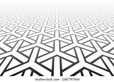 Abstract Geometric Pattern Diminishing Perspective White Stock Vector ...