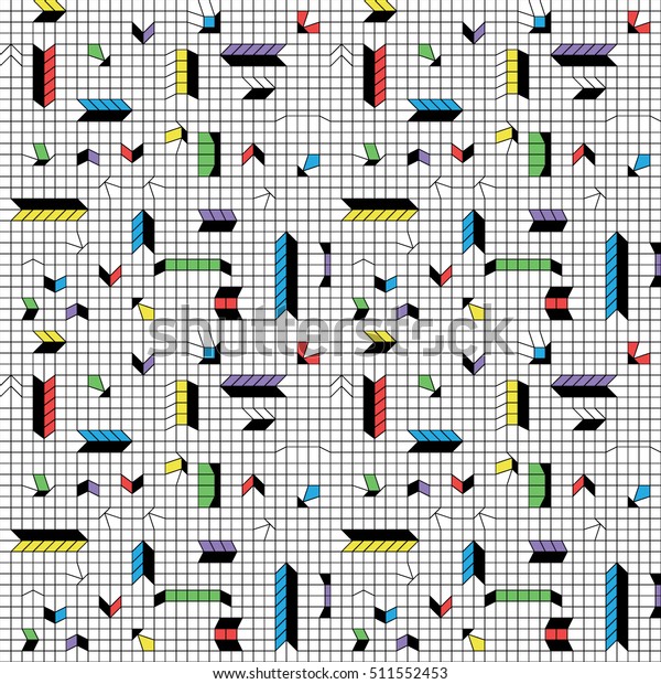 Abstract Geometric Pattern Retro Modern Style Stock Vector (Royalty ...