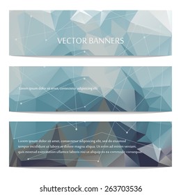 Abstract Geometric Polygonal Banners Set Triangular Stock Vector ...