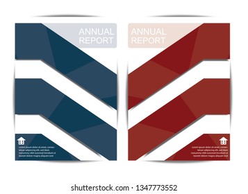 Abstract Geometric Red Blue Brochure Design Stock Vector (Royalty Free ...