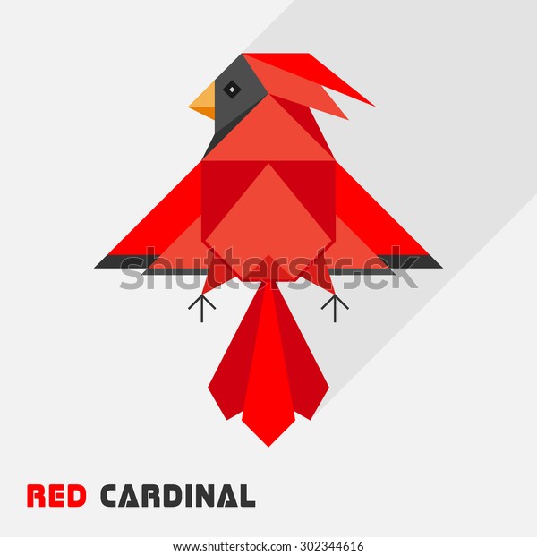 Abstract Geometric Red Cardinal Bird Pattern Stock Vector (Royalty Free ...