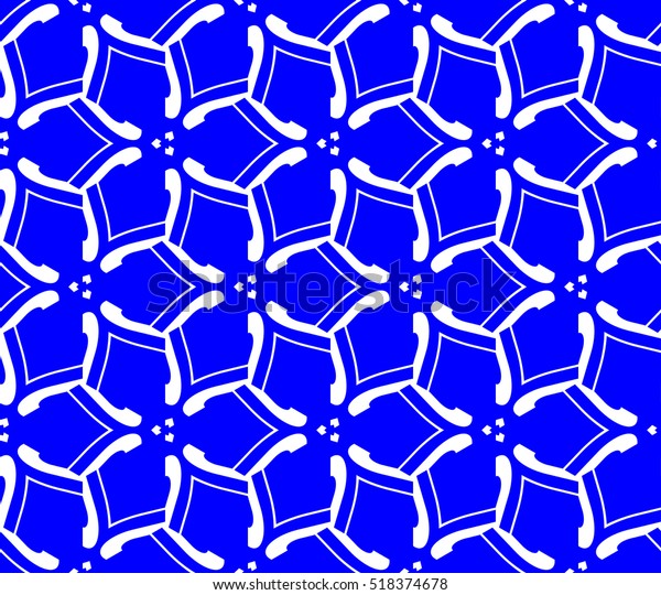 Abstract Geometric Seamless Pattern Vector Blue Stock Vector (Royalty ...