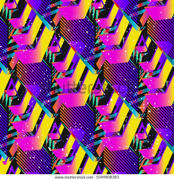 Abstract Geometric Seamless Pattern Vertical Fading 库存矢量图（免版税）1049808383