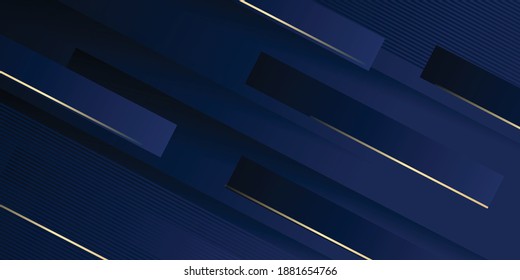 Abstract Geometric Shape Blue Gold Background Stock Vector (Royalty ...