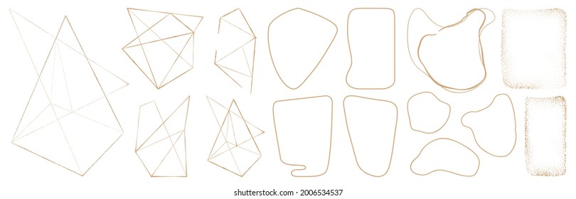 Abstract Geometric Shapes Figures Golden Lines Stock Vector (Royalty ...