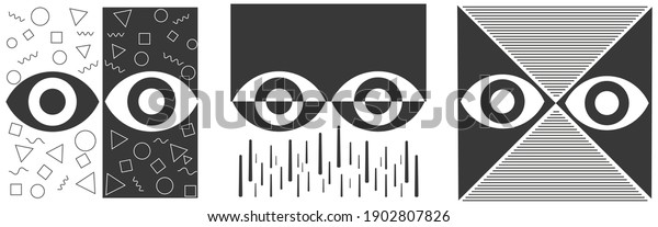 Abstract Geometric Shapes Form Eyes Shape Stock Vector (Royalty Free ...