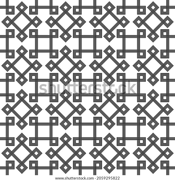 Abstract Geometric Shapes Outline Vector Seamless Stock Vector (Royalty ...