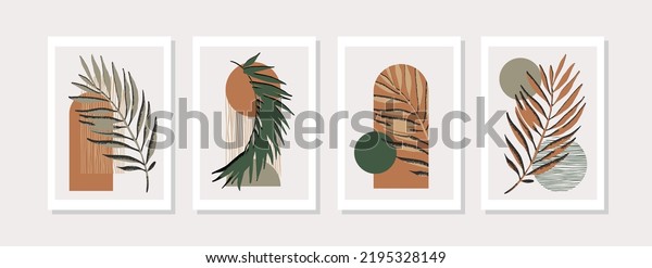 Abstract Geometric Shapes Poster Set Modern Stock Vector (Royalty Free ...