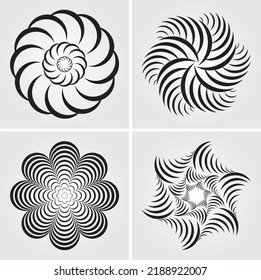 Abstract Geometric Shapes Rotation Effect Spiral Stock Vector (Royalty ...