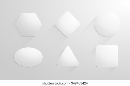 Abstract Geometric Shapes White Papers Label Stock Vector (Royalty Free ...