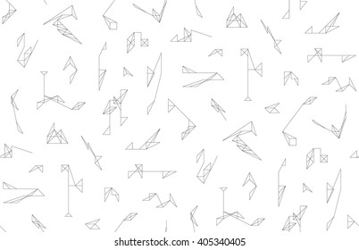 Abstract Geometric Shapes Wireframe Origami Toys Stock Vector (Royalty ...