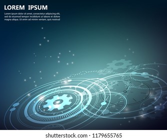 Abstract Geometric Technology Circle Blue Background Stock Vector (Royalty Free) 1179655765 ...