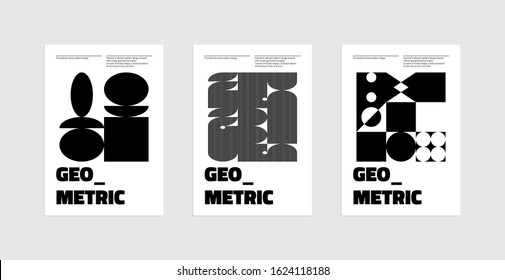 Abstract Geometrical Posters Set Design Layout Stock Vector (Royalty ...
