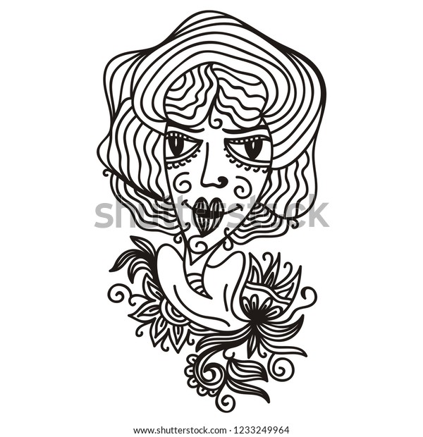 Abstract Girl Vector Illustration Stock Vector (Royalty Free) 1233249964
