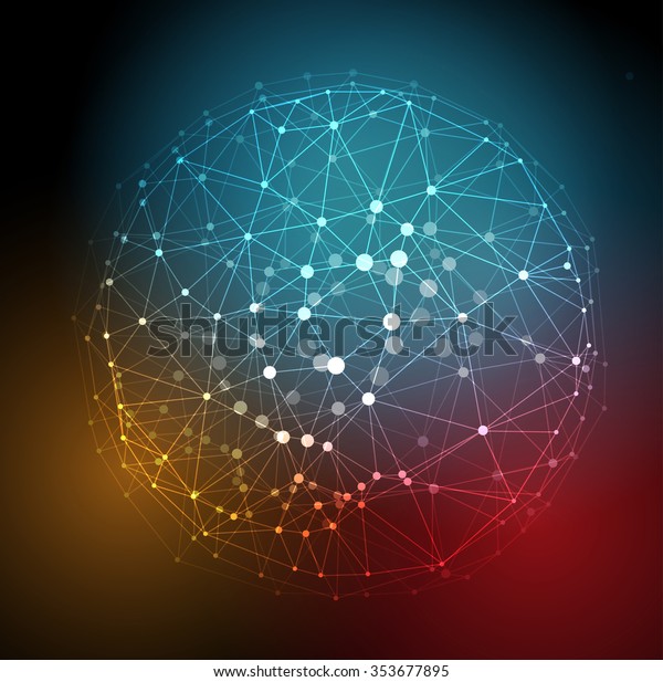 Abstract Globe Low Poly Connected Dot Stock Vector (Royalty Free) 353677895
