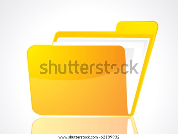 Abstract Glossy Shiny Folder Icon Vector Stock Vector (Royalty Free ...