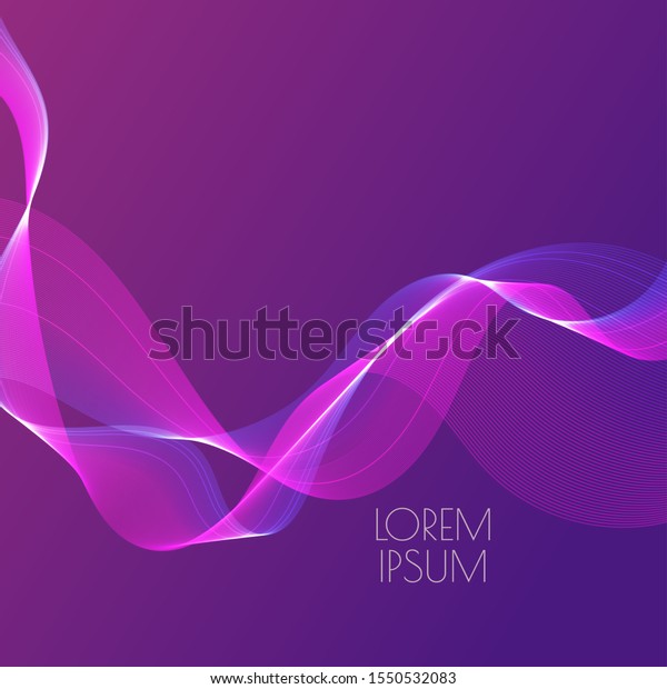 Abstract Glowing Music Waves Vector Purple Stock Vector (Royalty Free ...