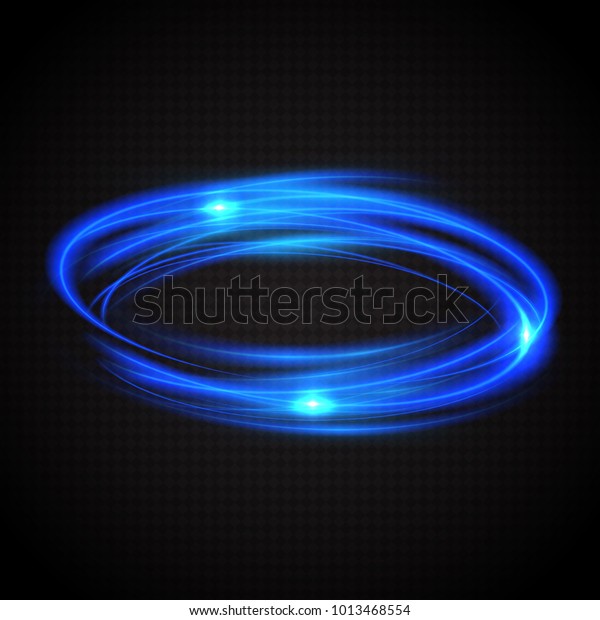 Abstract Glowing Rings Blue Neon Circles Stock Vector (Royalty Free ...