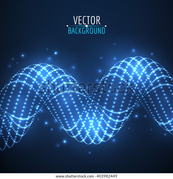 Abstract Glowing Spiral Vector Particles Lights Stock Vector (Royalty ...