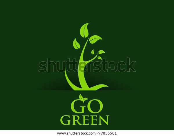 Abstract Go Green Concept Background Eps Stock Vector (Royalty Free ...